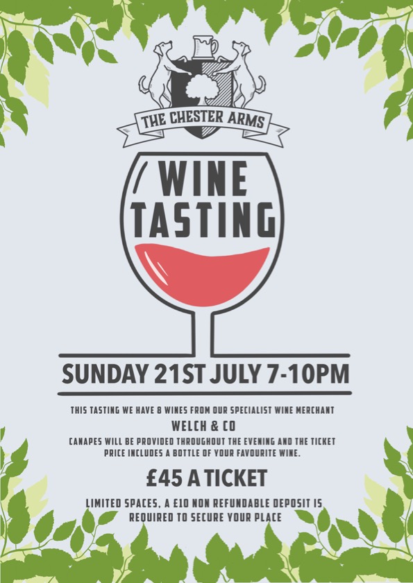 Wine Tasting – Chester Arms Oxford